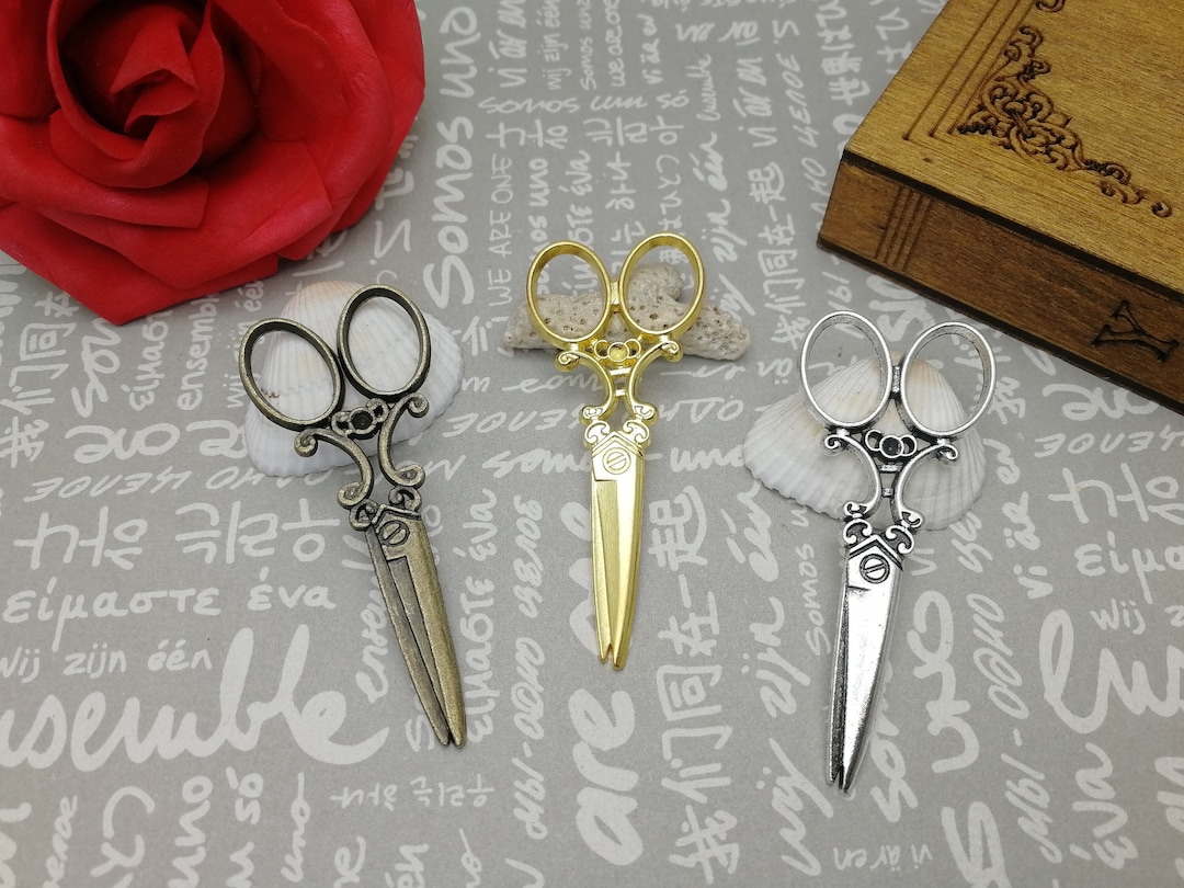 6/20 Pieces Metal Scissors Shears Pendant Necklace Earring Keychain ...