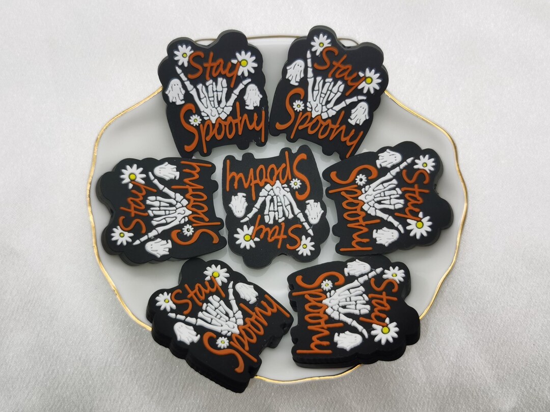 Silicone Bead Stay Spooky Skeleton Hand Focal Bead DIY Charm Pen ...