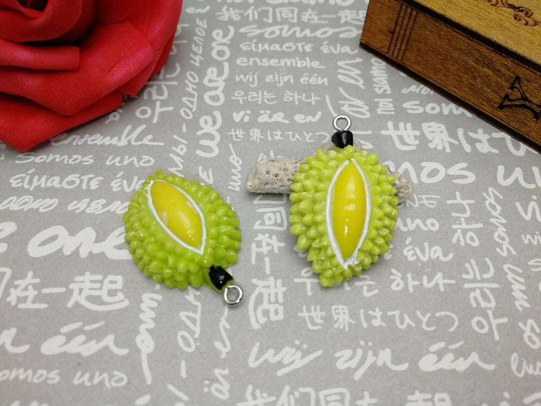 6/20 Pieces Plastic Durian Fruit Pendant Charm , Resin Handmade Jewelry ...