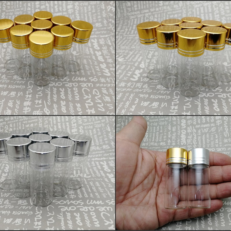 Glass Vials Metal Cap - Etsy UK
