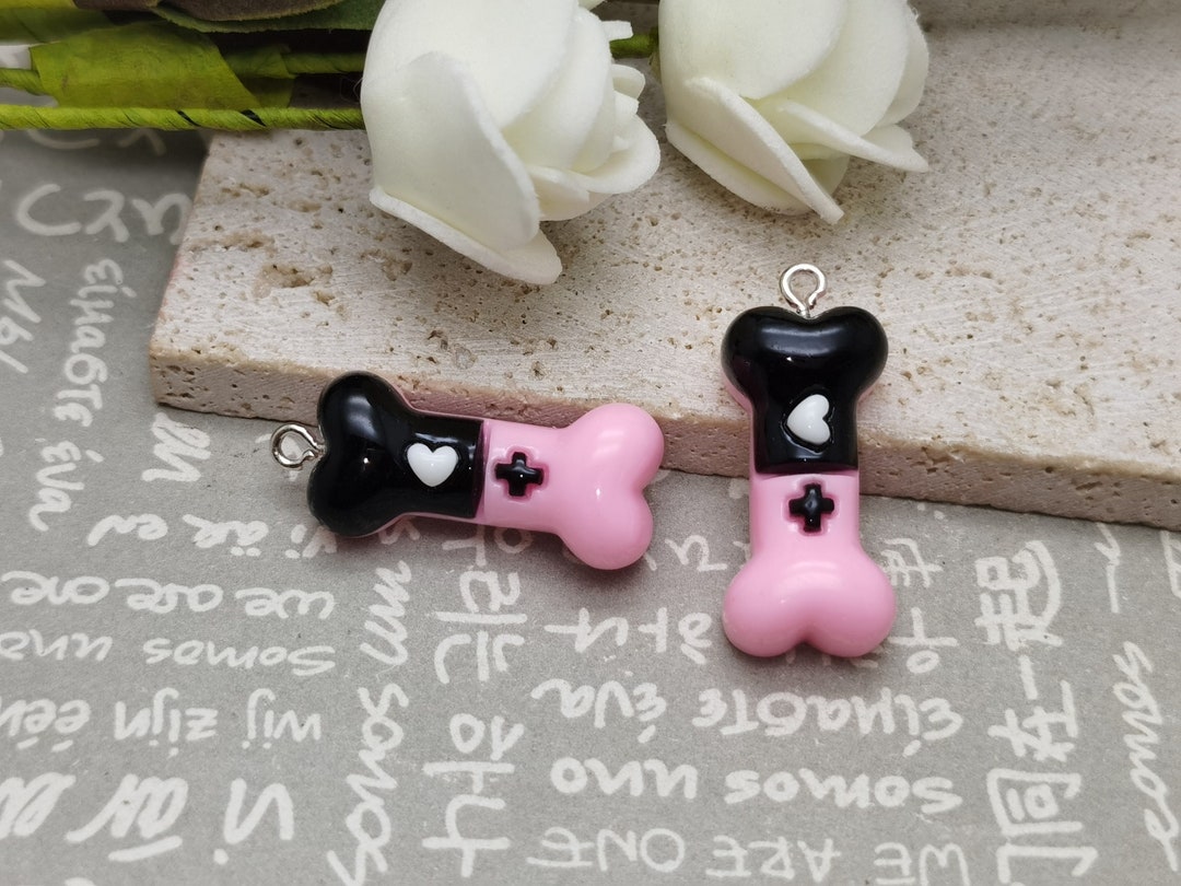 6/20 Pieces Plastic Dog Bone Pendant Charm , Resin Handmade Craft ...