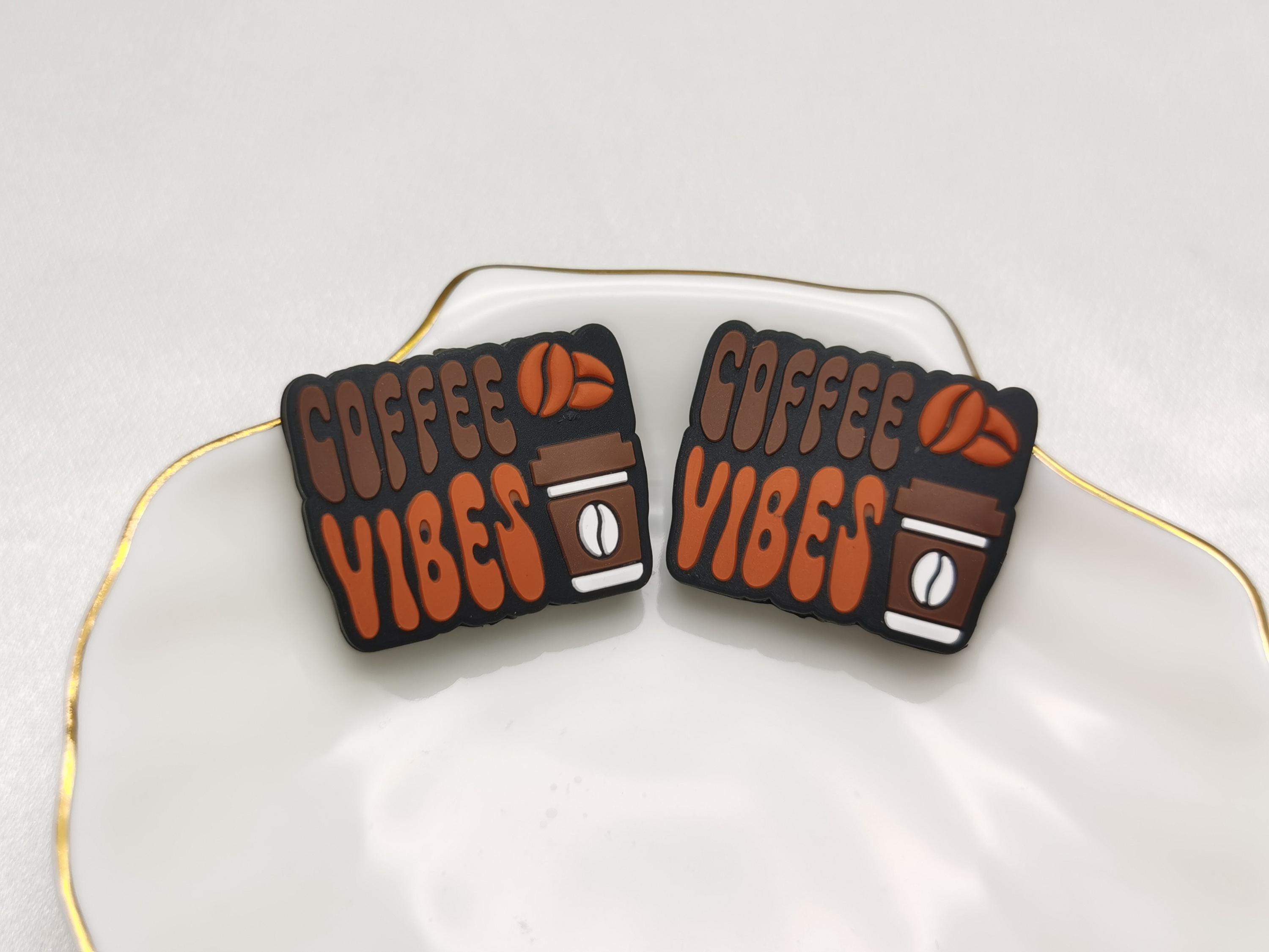 Silicone Bead Coffee Vibes Bean Cup Focal Bead DIY Charm Pen Finding ...