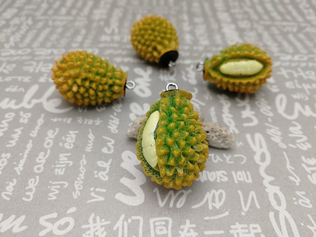6/20 Pieces Plastic Durian Fruit Pendant Charm , Resin Handmade Jewelry ...