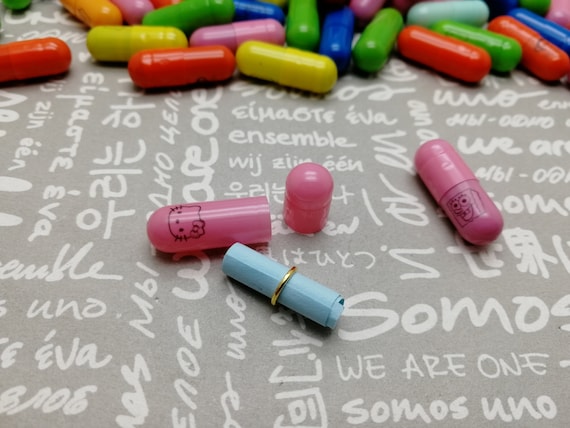 Kawaii happy secret love note pill bead charm AP53 100pcs 20x6mm ...