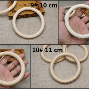 Natural Wood Round Ring Circle Hoop 2.5/3/4/5/6/7/8/9/10/11/12/13/14 ...