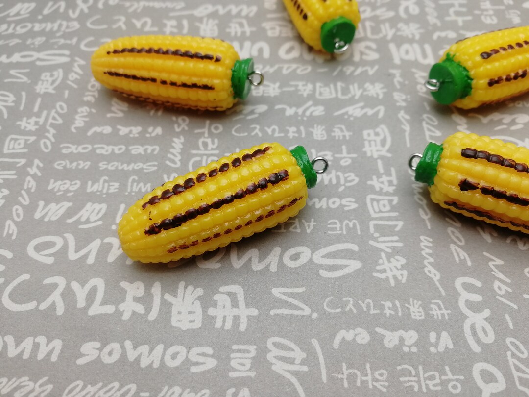 6/20 Pieces Plastic Corn Maize Pendant Charm , Resin Handmade Craft ...