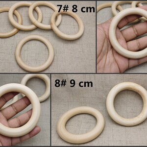 Natural Wood Round Ring Circle Hoop 2.5/3/4/5/6/7/8/9/10/11/12/13/14 ...