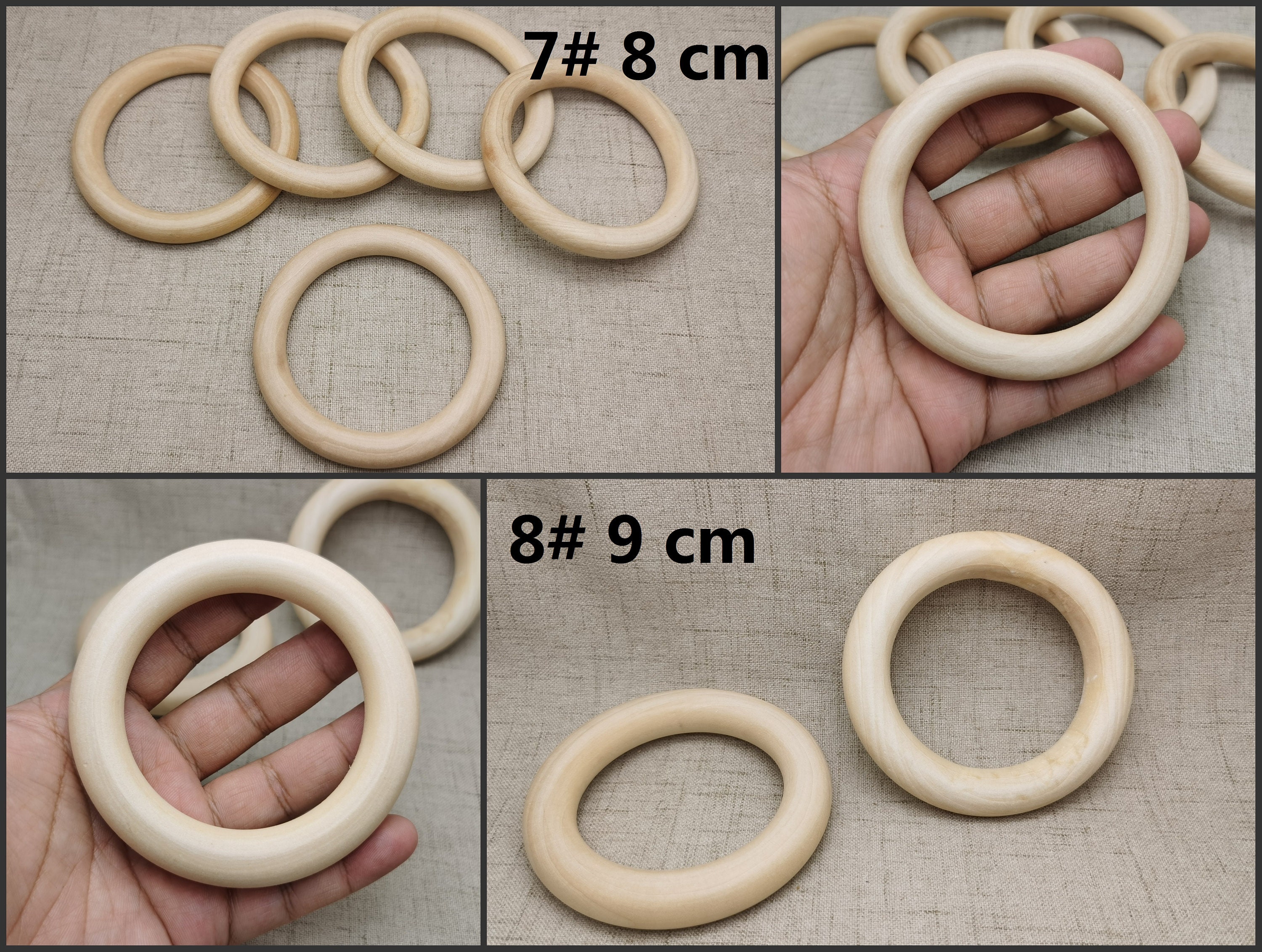 Natural Wood Round Ring Circle Hoop 2.5/3/4/5/6/7/8/9/10/11/12/13/14 ...