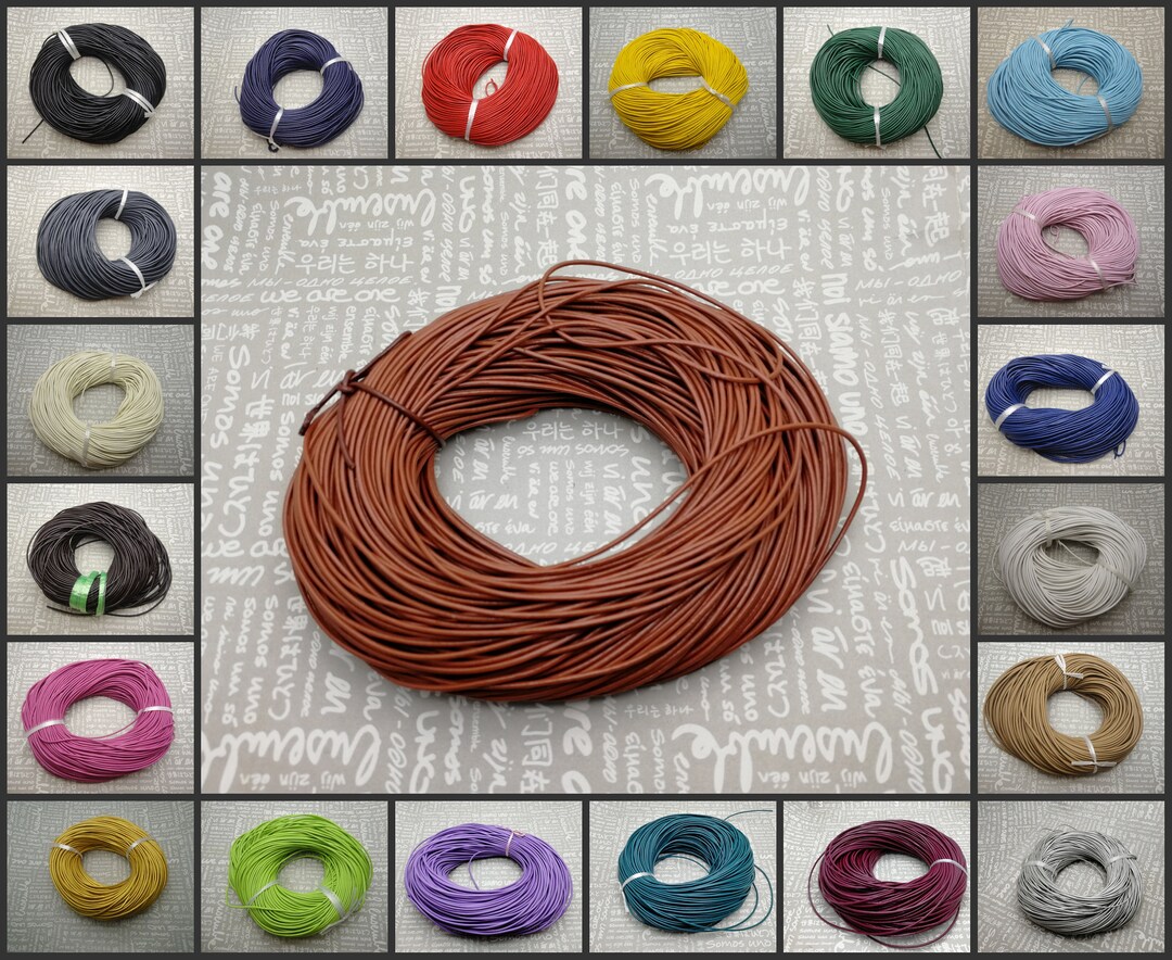 Genuine Real Leather Lacing Cord , 100 Yards 2 Mm Diameter Round ...