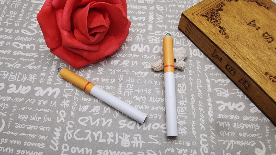 6/20 Pieces Plastic Smoke Cigarette Pendant Charm , Resin Handmade ...