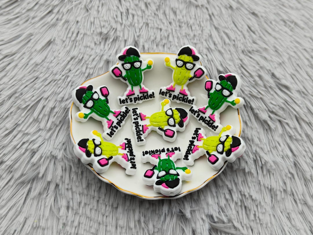 Silicone Bead Let's Pickle Pickleball Pickle Ball Focal Bead DIY Charm ...
