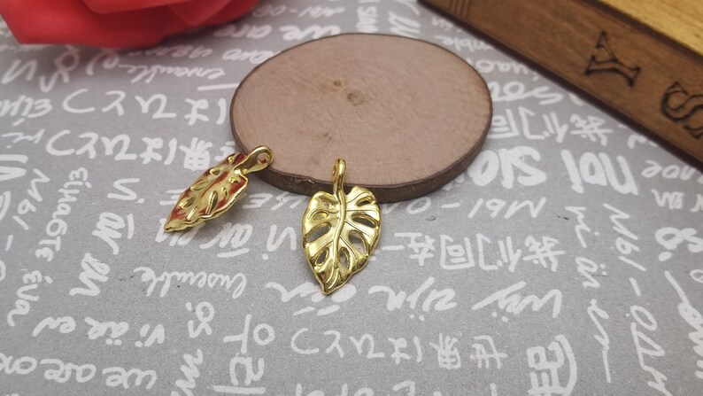 20/100 Pieces Metal Leaf Foliage Pendant Necklace Earring Keychain ...