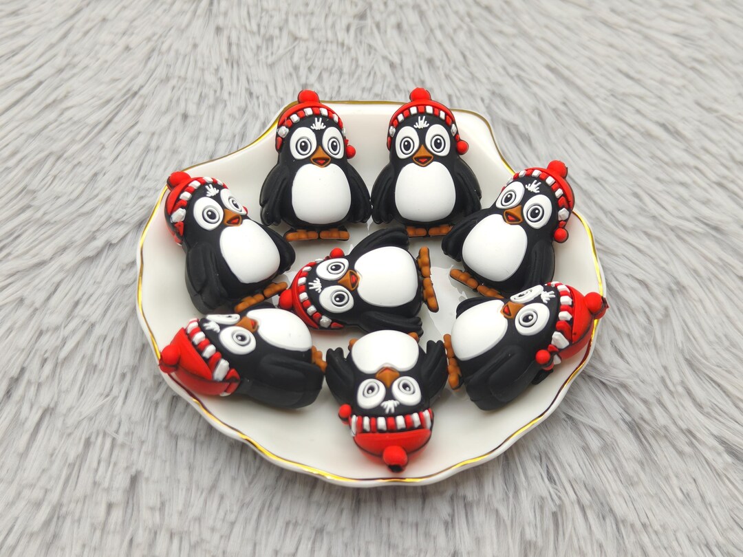 Silicone Bead Christmas Penguin Bird Focal Bead for Pen Bracelet ...