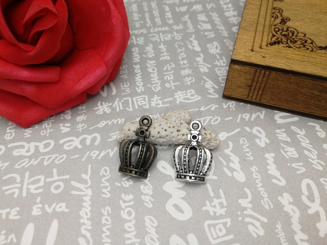 20/100 Pieces Metal Imperial Crown Pendant Necklace Earring Keychain ...