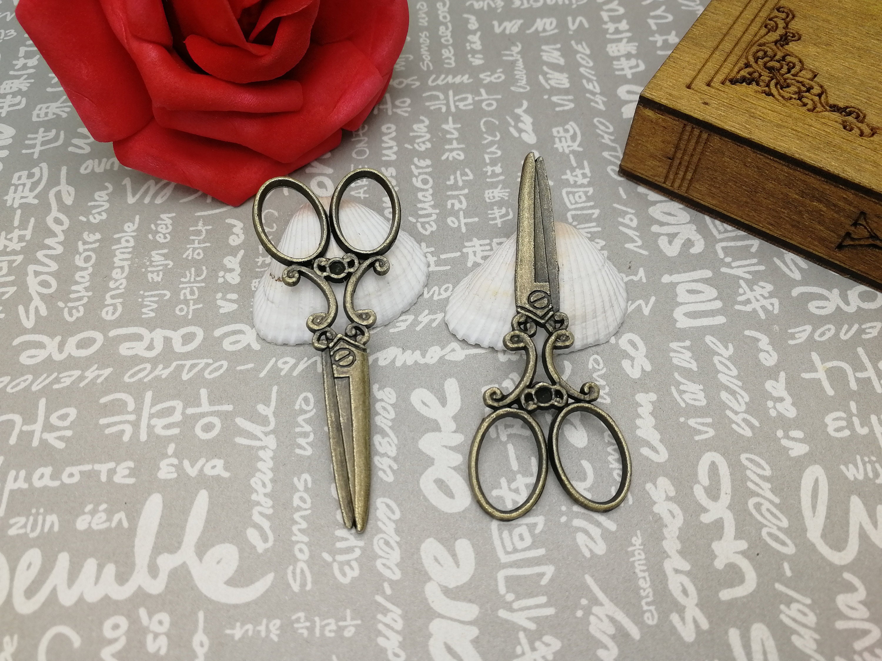 6/20 Pieces Metal Scissors Shears Pendant Necklace Earring Keychain ...