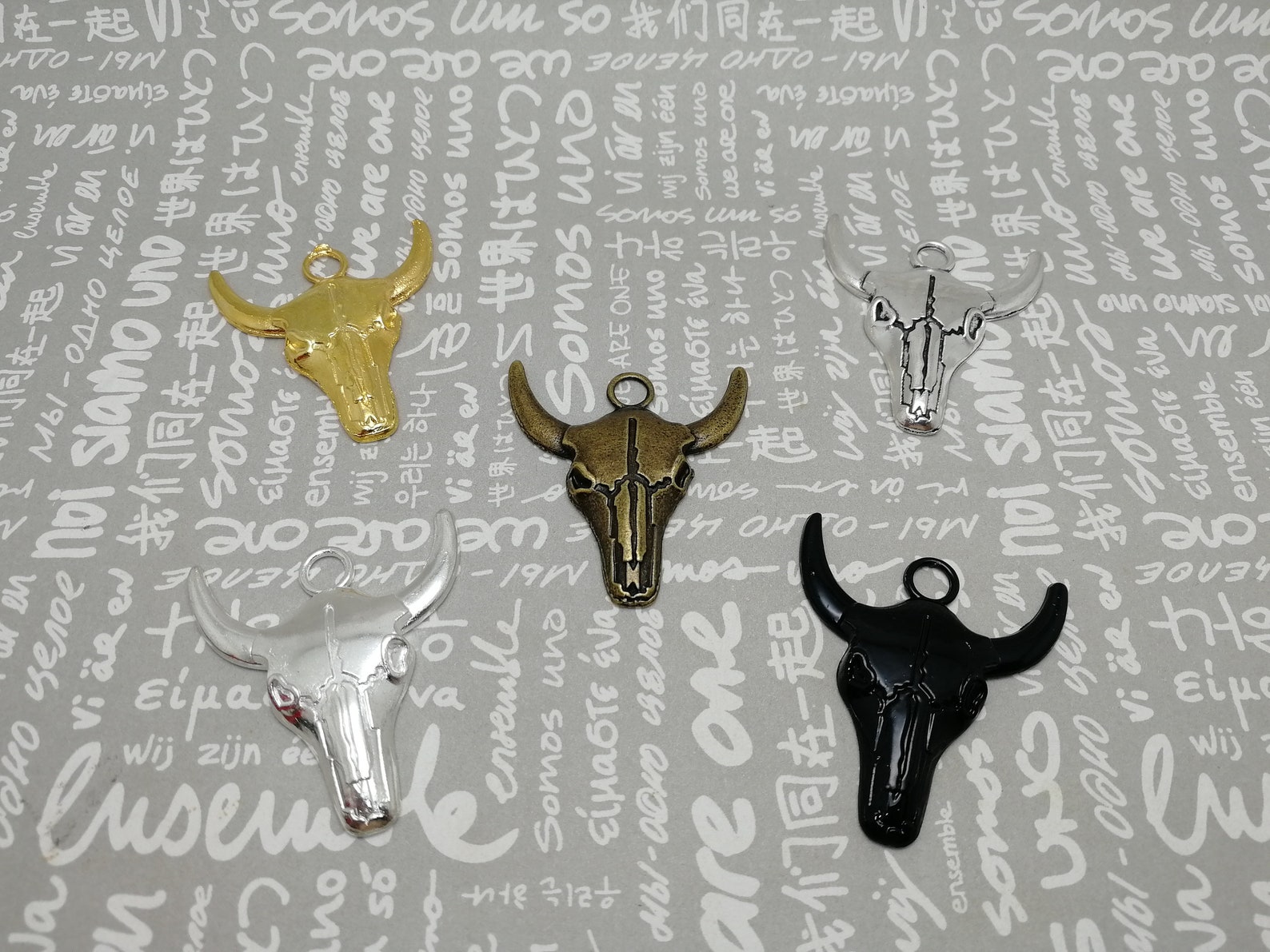 6/20 Pieces Metal Bull Skull Cow Ox Cattle Pendant Necklace Earring ...