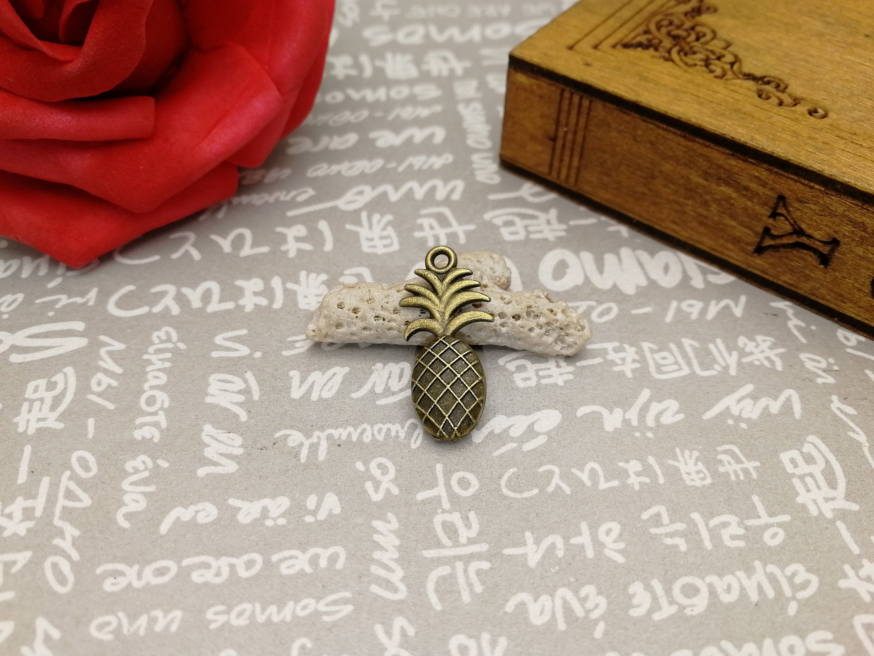 6/20 Pieces Metal Pineapple Fruit Pendant Necklace Earring Keychain ...