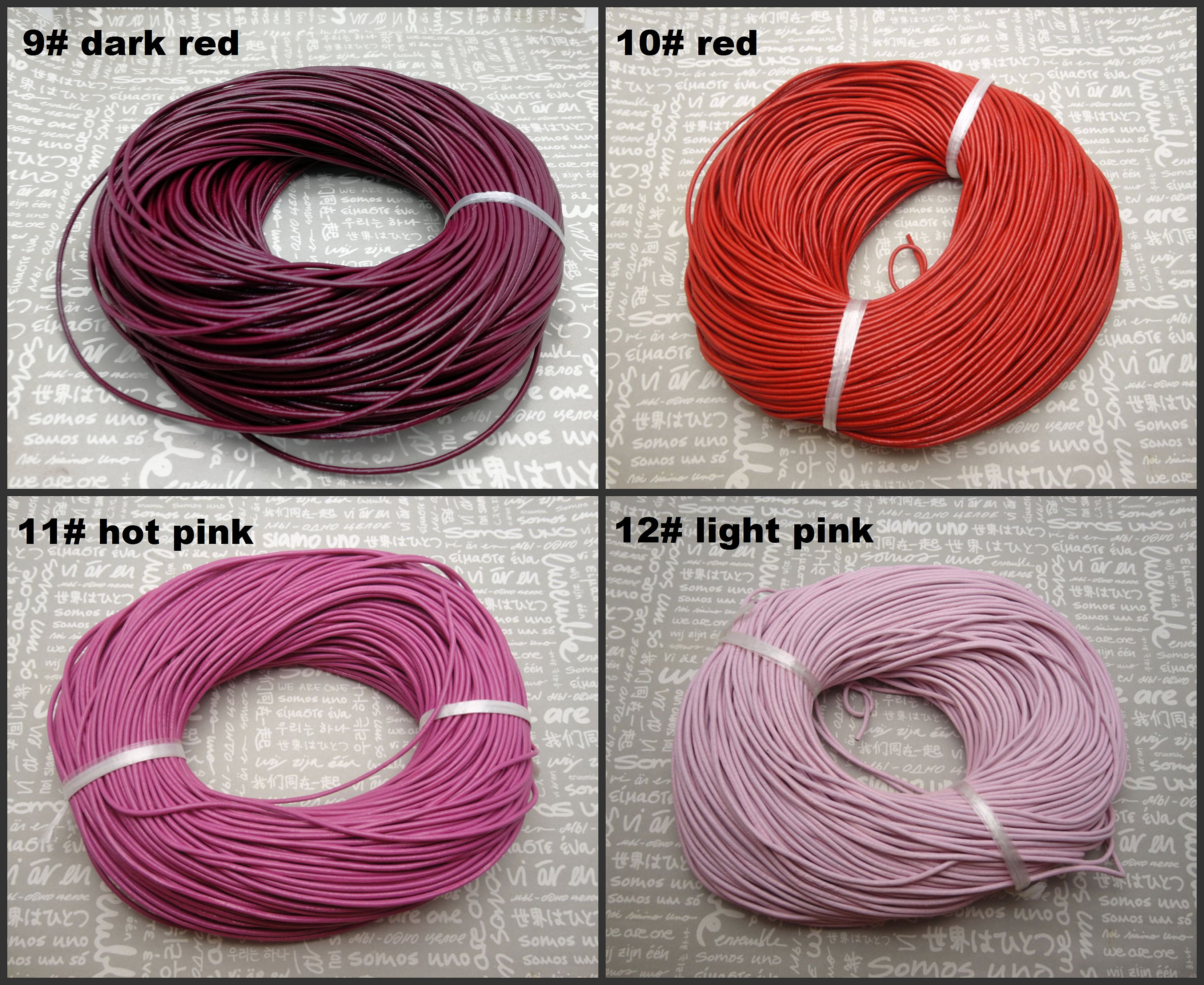 Genuine Real Leather Lacing Cord , 10 Meters 2 Mm Diameter Round ...