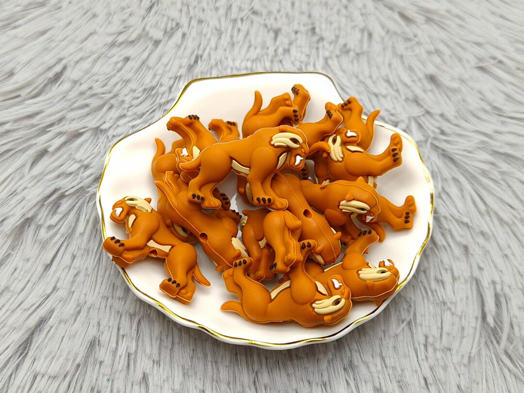 Silicone Bead Saber-toothed Tiger Focal Bead for Pen Bracelet Necklace ...