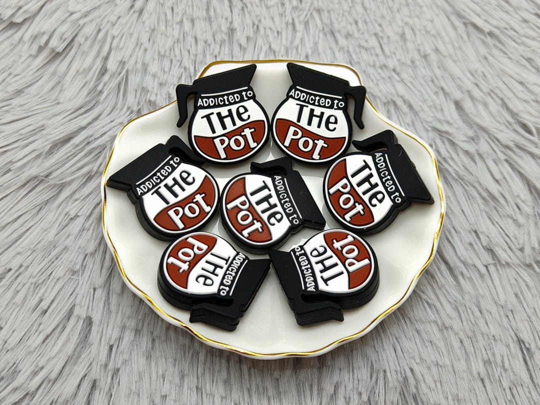 Silicone Bead Addicted to the Pot Coffee Pot Focal Bead for Pen ...