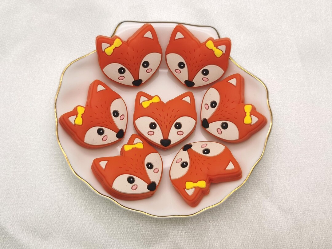 Silicone Bead Fox Focal Bead for Pen Bracelet Necklace Keychain Lanyard ...