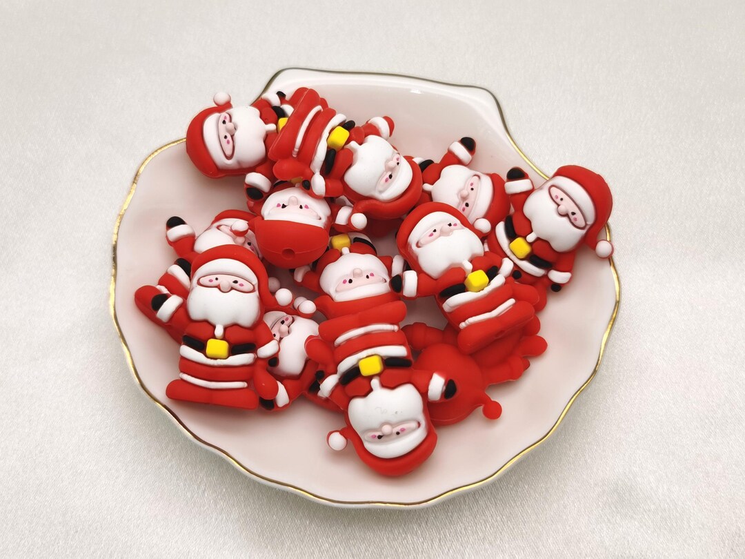 Silicone Bead Father Christmas Santa Claus Focal Bead for Pen Bracelet ...