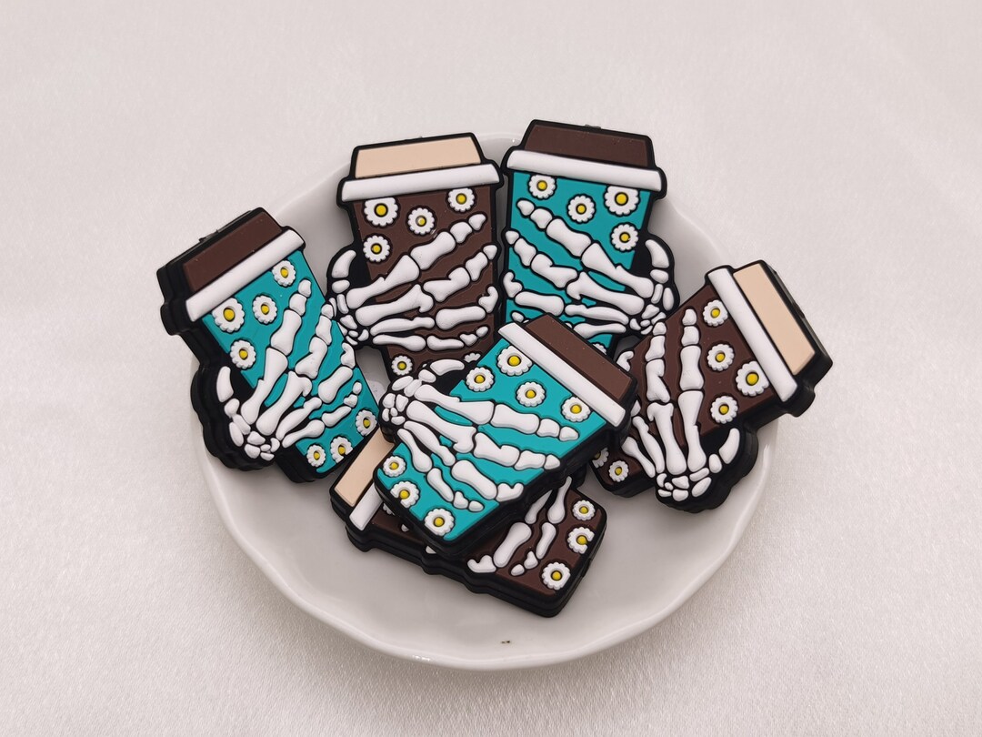 Silicone Bead Skeleton Hand Coffee Cup Focal Bead for Pen Bracelet ...