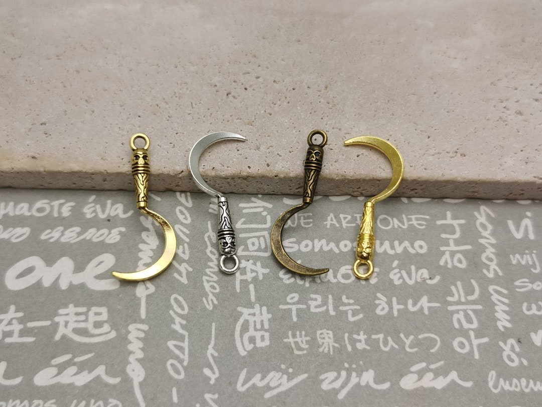 20/100 Piece Metal Sickle Dagger Knife Sword Pendant Necklace Earring ...