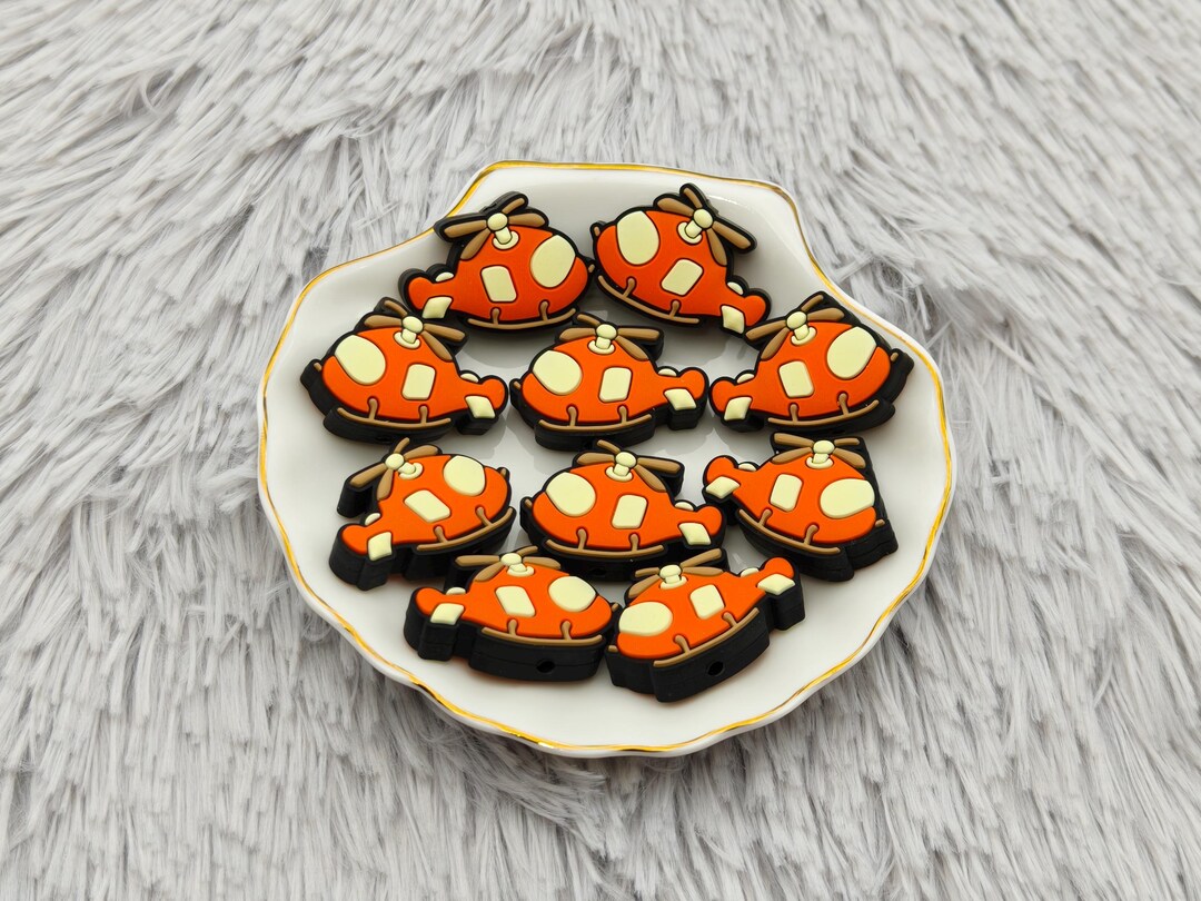 Silicone Bead Helicopter Plane Focal Bead DIY Charm Pen Finding AS2237 ...