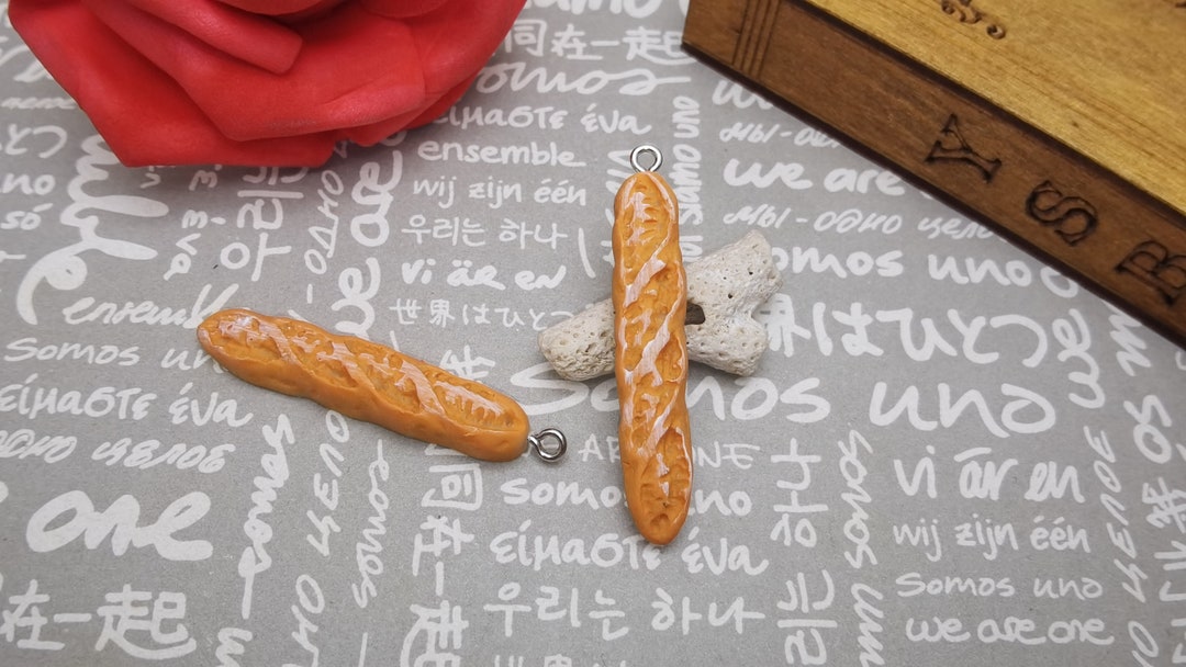 6/20 Pieces Plastic Bread Bun Pendant Charm , Resin Handmade Craft ...
