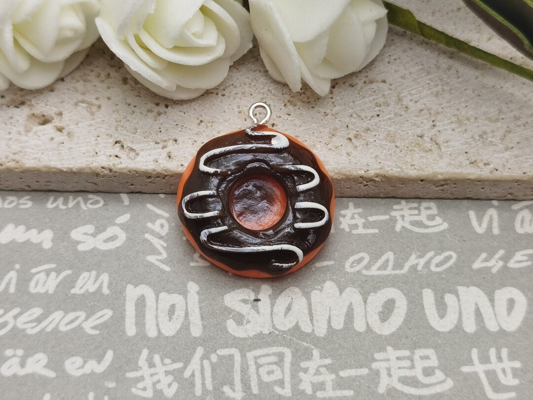 6/20 Pieces Plastic Doughnut Donut Pendant Charm , Resin Handmade ...