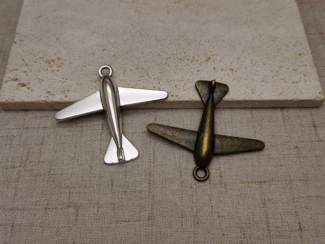 6/20 Pcs Metal Airplane Plane Aeroplane Pendant Necklace Earring ...