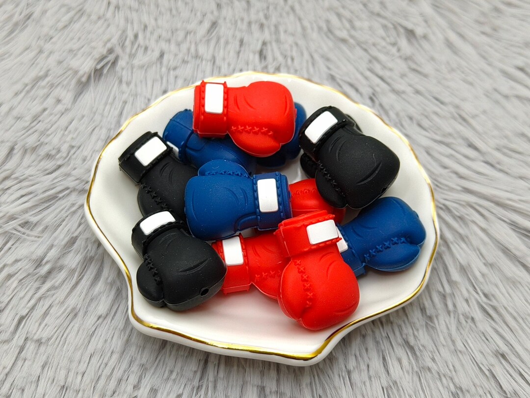 Silicone Bead 3D Boxing Gloves Mitten Mitt Focal Bead DIY Charm Pen ...
