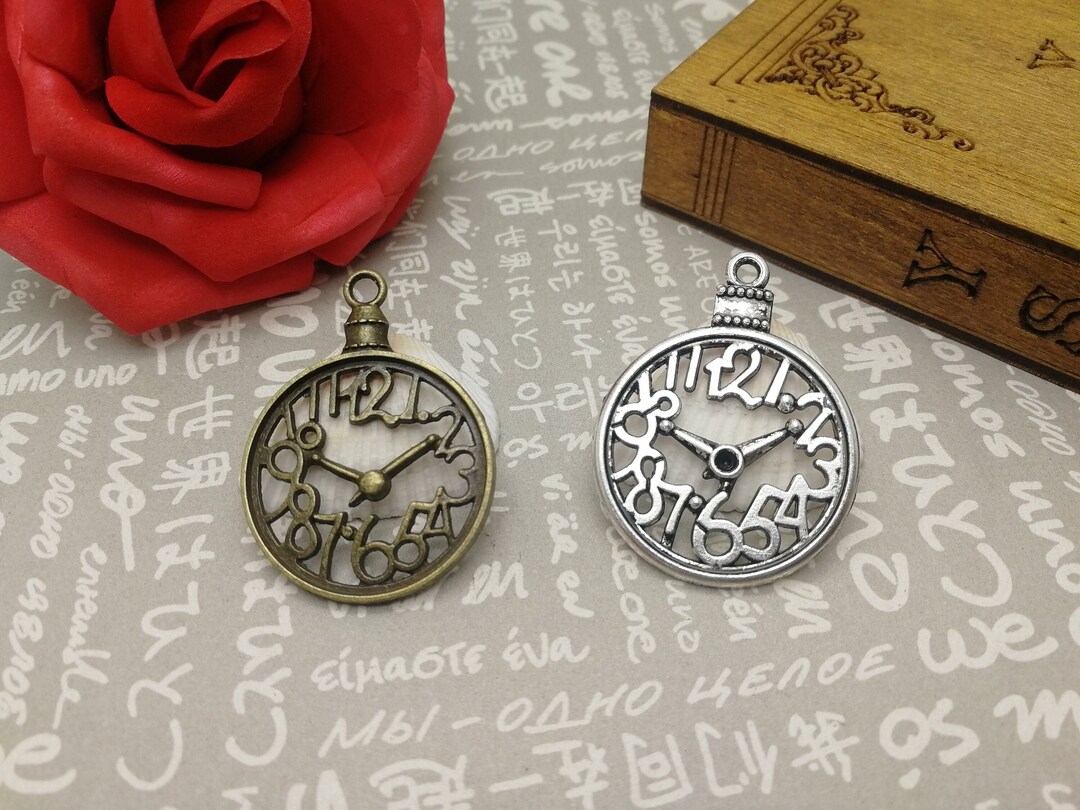 6/20 Pieces Metal Clock Watch Timepiece Pendant Necklace Earring ...