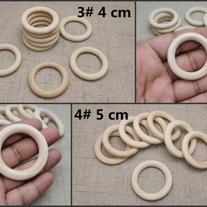 Natural Wood Round Ring Circle Hoop 2.5/3/4/5/6/7/8/9/10/11/12/13/14 ...