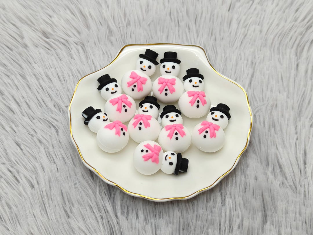Silicone Bead Snowman Snow Man Focal Bead for Pen Bracelet Necklace ...