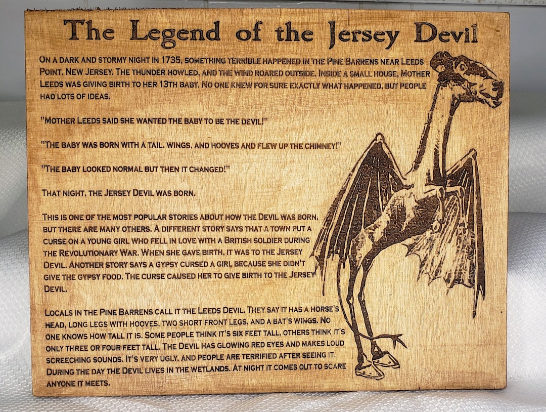 Jersey Devil Legend Wall Art: Vintage Cryptid Wall Decor, Mythical ...