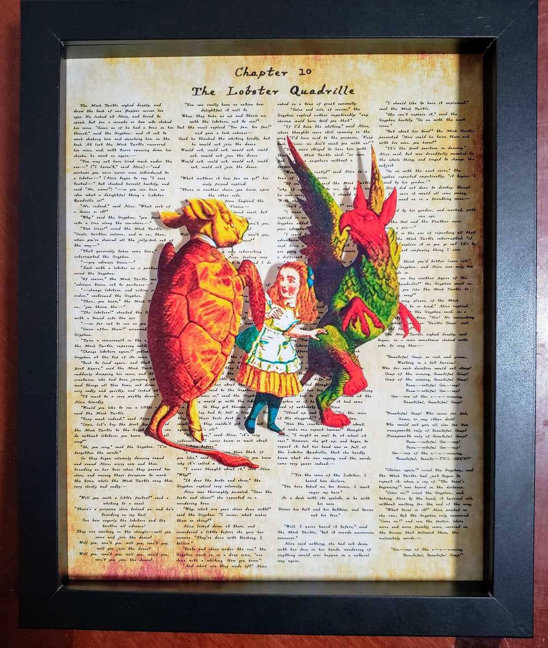 Alice in Wonderland - Lobster Quadrille Shadowbox 3D Wall Art, Unique ...