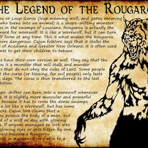 Legend of the Rougarou Wall Art: Cajun Myth Decor, Louisiana Folk Art ...