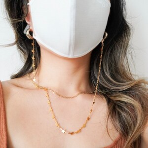 Golden Star Chain Mask Holder, Mask Chain, Mask Holder, Gold Stars ...