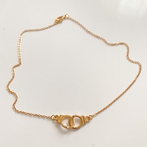Gold Handcuff Chain Necklace, Handcuff Chain Choker, Simple Gold ...