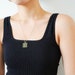 Gold Square Abstract Face Layering Necklace, Abstract Face Charm, Gold ...