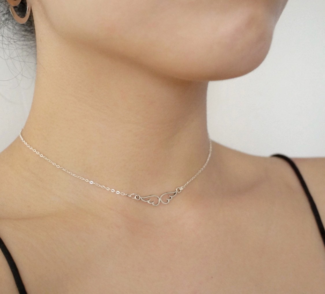 Angel Wing Choker Necklace - Etsy