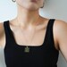 Gold Square Abstract Face Layering Necklace, Abstract Face Charm, Gold ...