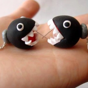 Super Mario Nintendo Ear Biting Chain Chomp Earrings - Etsy