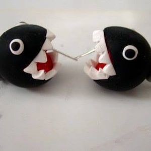 Super Mario Nintendo Ear Biting Chain Chomp Earrings - Etsy
