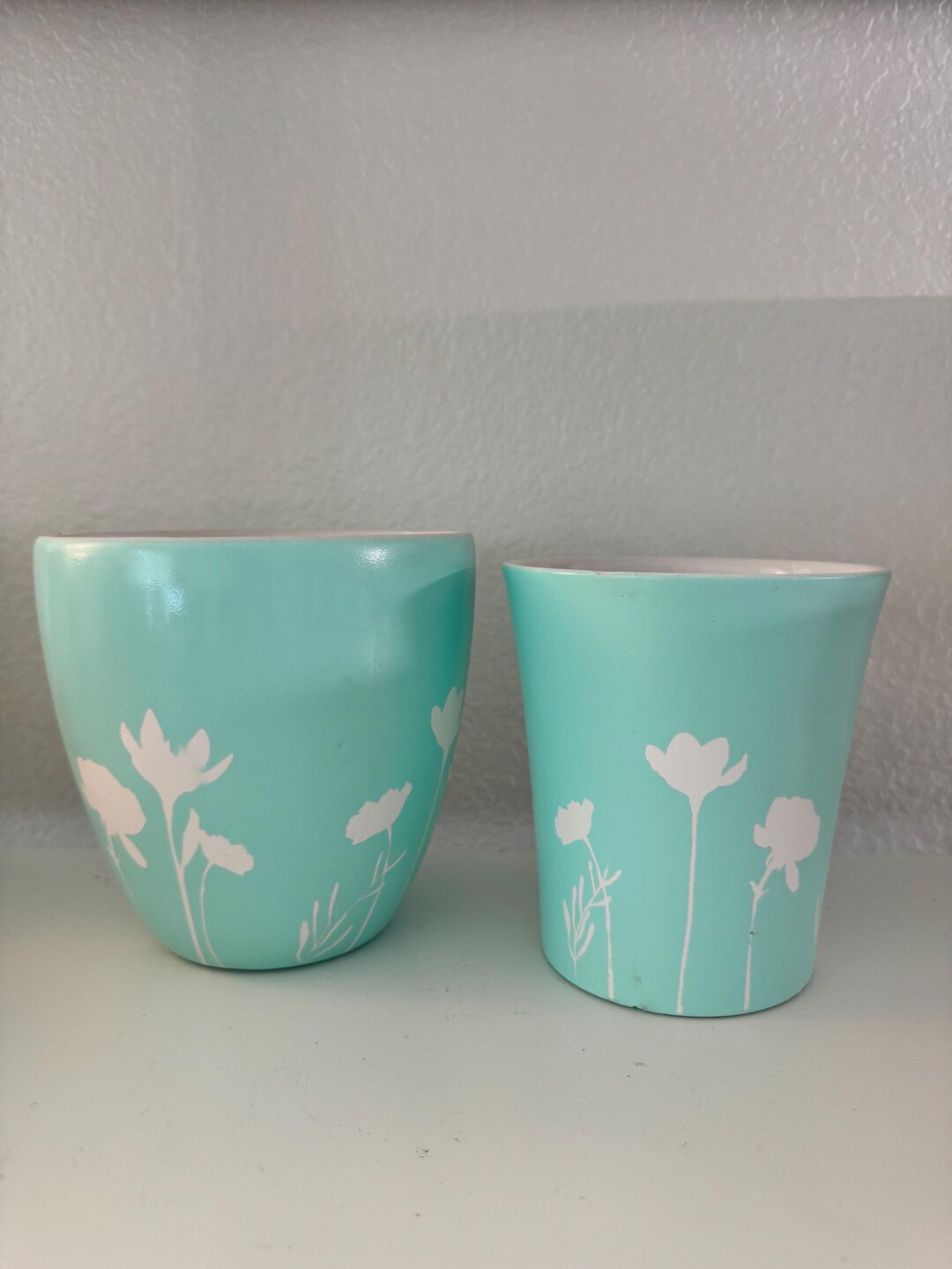 Coastal Hand-painted Pot Set – Blossom & Mayim | Upcycled Pots | Ocean ...