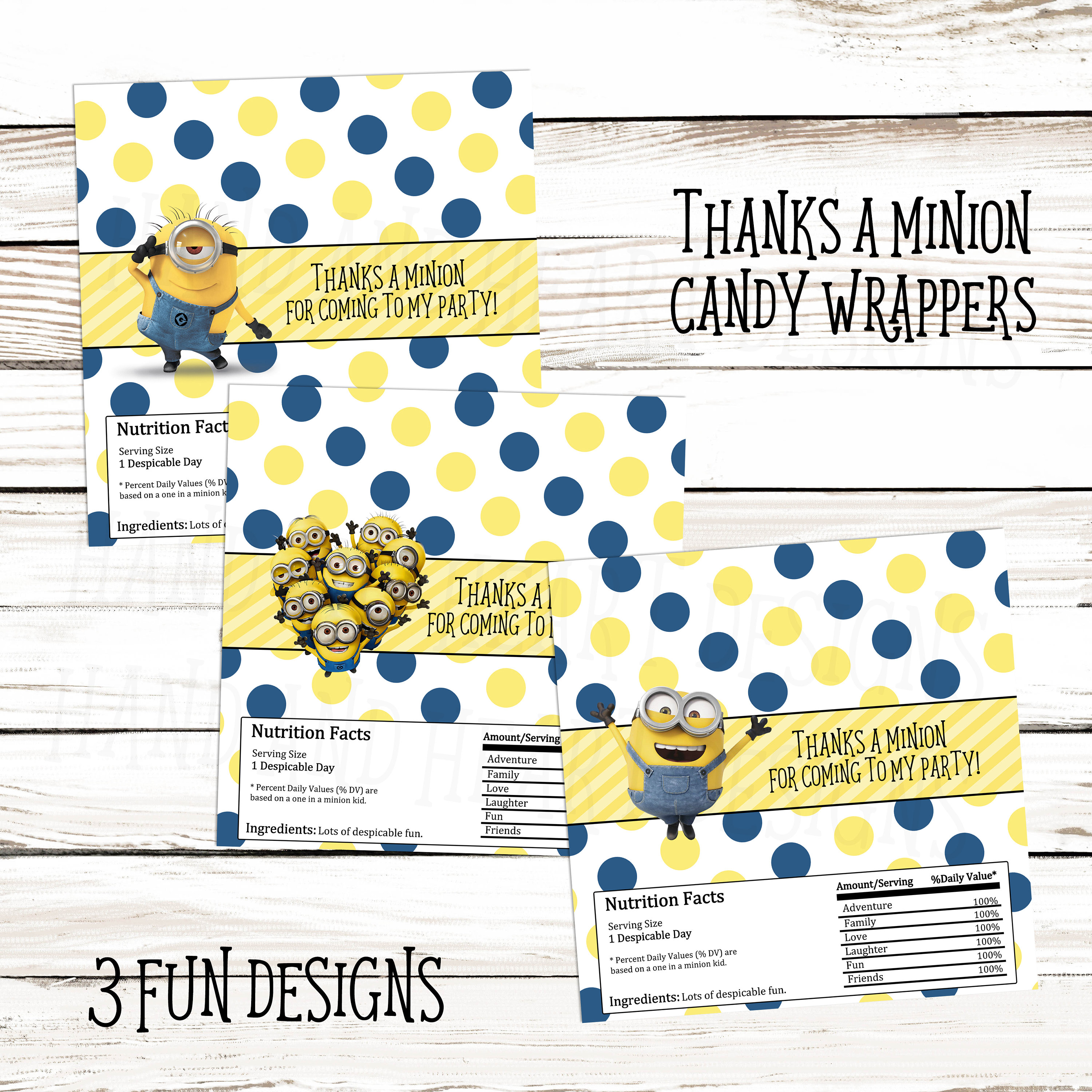 Minion Twinkie Wrapper Printable