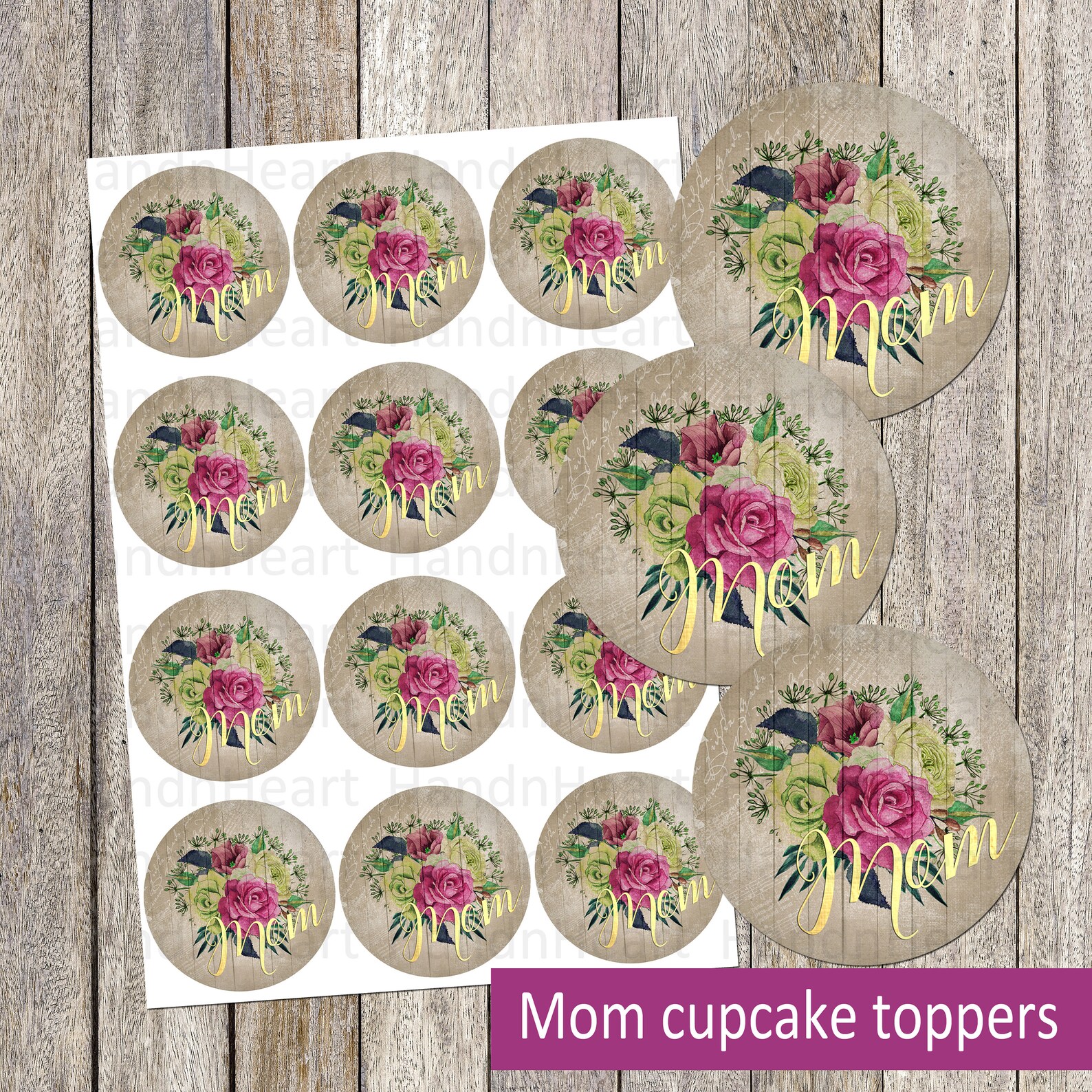 Printable Cupcake Toppers to Celebrate Mom,mom's Birthday Cupcake ...