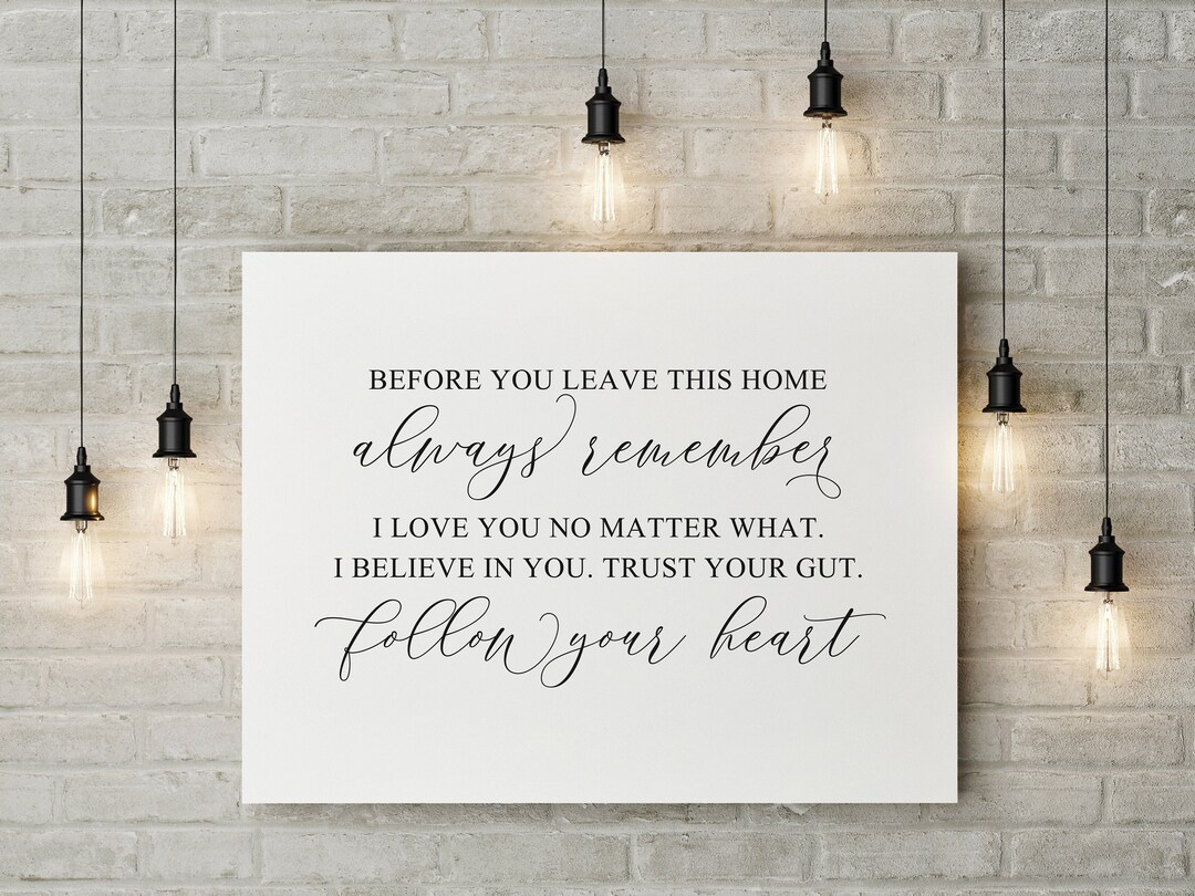 Before You Leave This Home Always Remember Printable Wall Art,uplifting ...